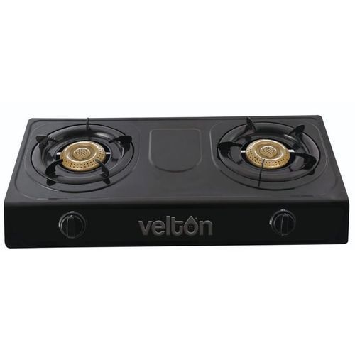 VELTON Two Burner Table Top Gas Cooker- Auto Ignation Non- Stick ...